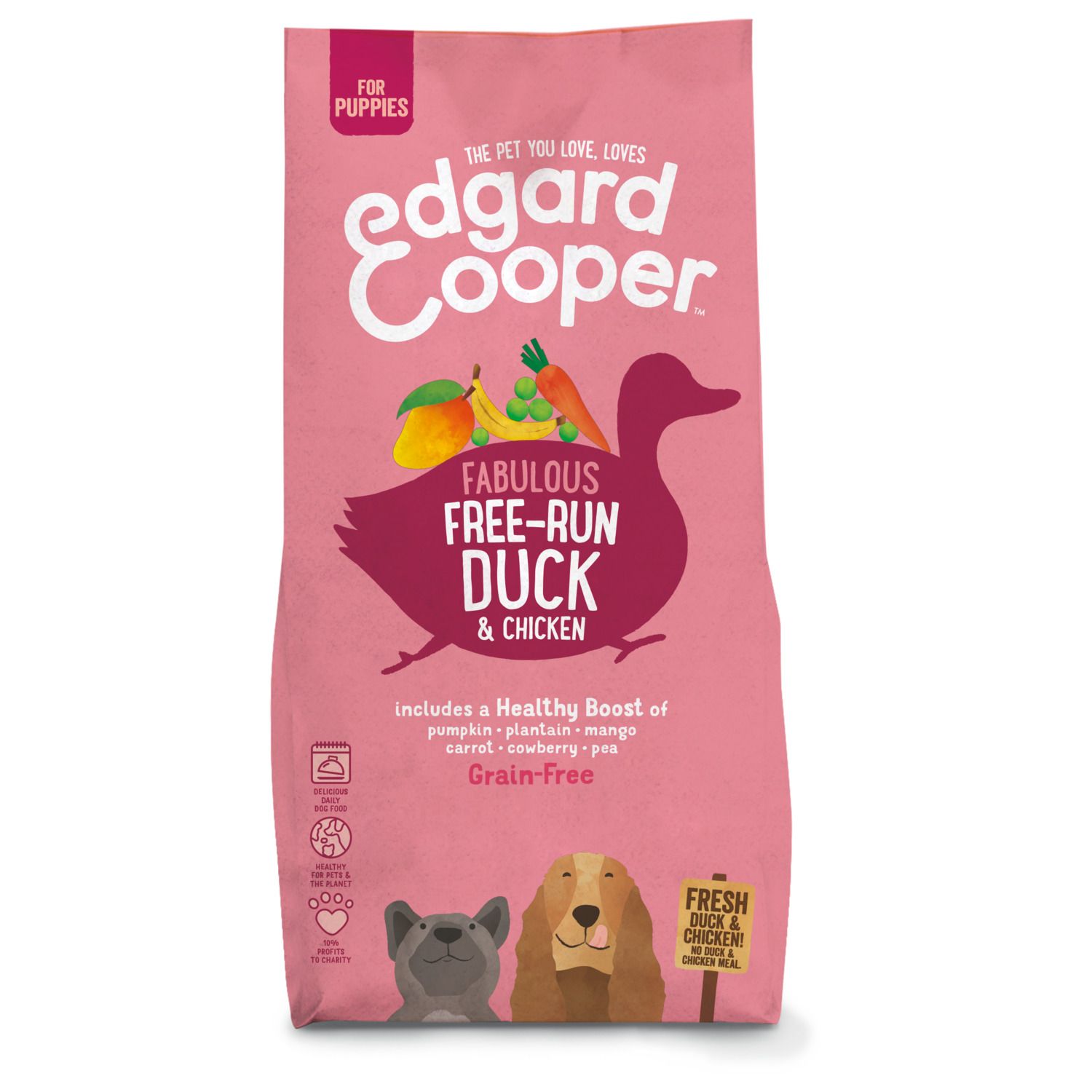 Edgard & Cooper Puppy Fresh Free-Run Duck & Chicken 2,5 kg | Diertotaal